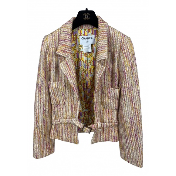 CHANEL | Jackets & Coats | Chanel Multicolored Tweed Cropped Jacket ...